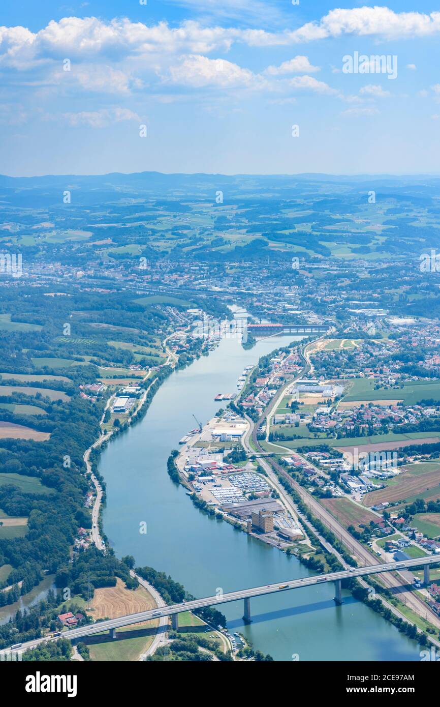 Aerial view to Passau, famous three-river city in lower bavaria Stock ...
