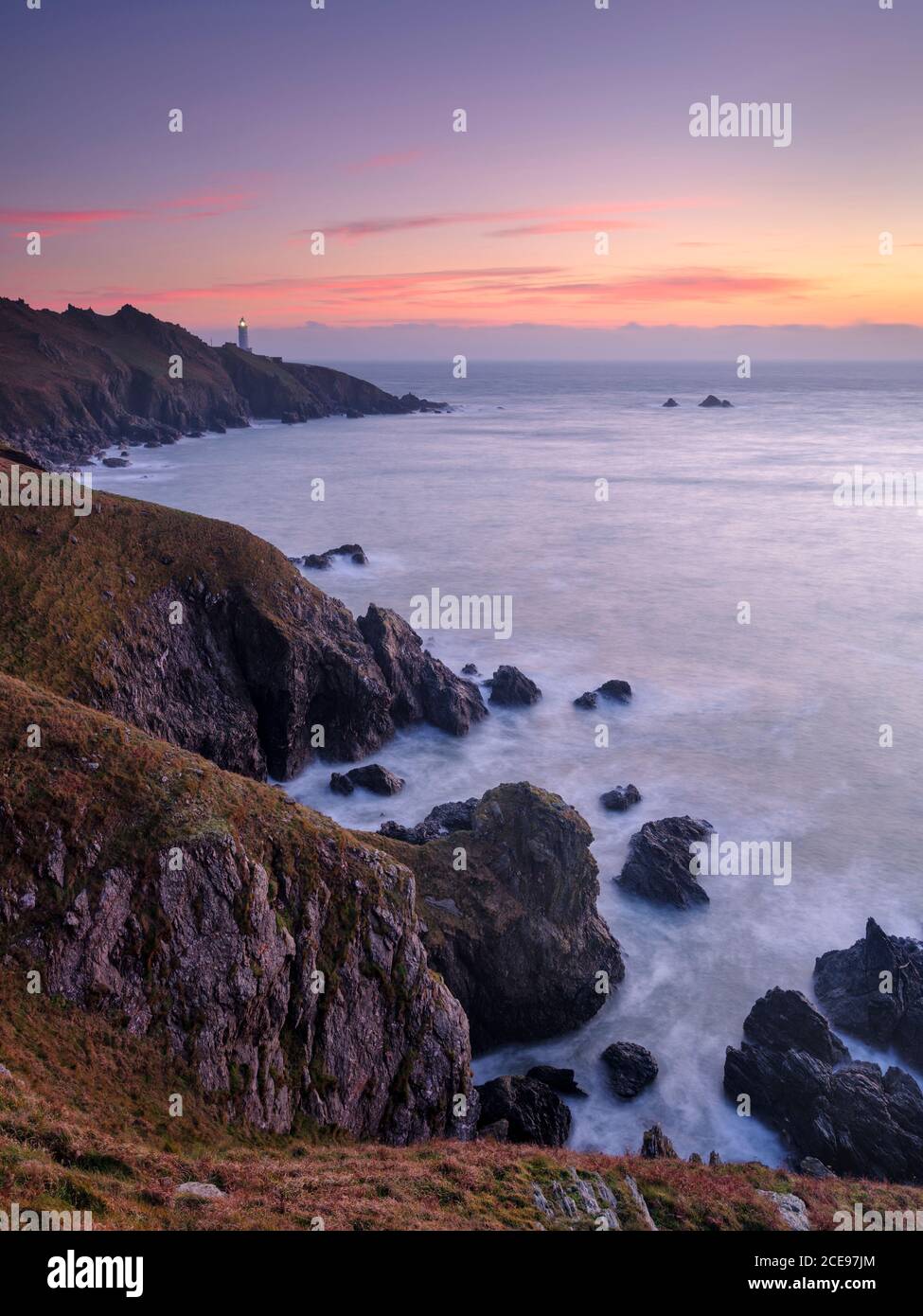 Sunrise at Start Point Lighthouse in Devon Stock Photo - Alamy