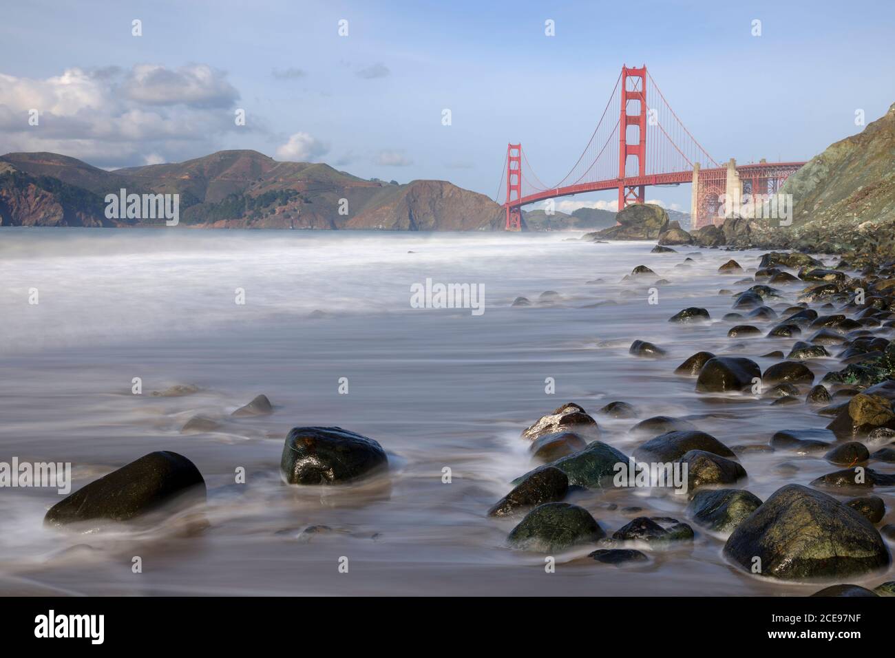 The Golden Gate Bridge in San Francisco viewed from Marshall's Beach ...