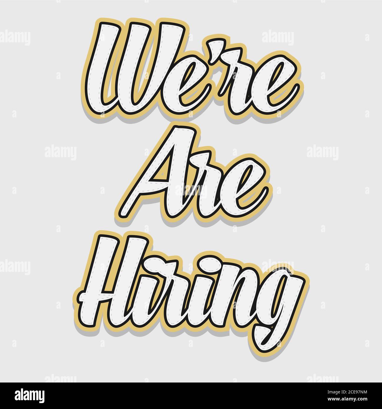 We're Hiring Lettering Website Banner Template For Recruitment Concept ...