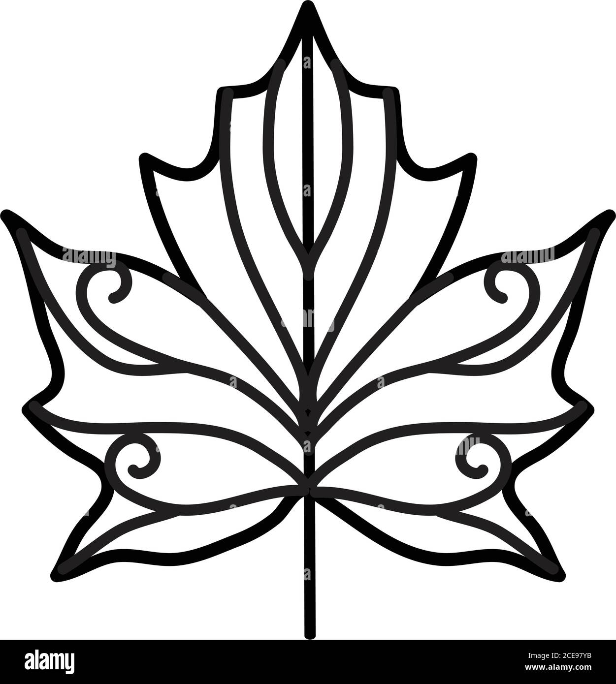 Stylized Tree Leaf On A White Background Stock Vector Image & Art - Alamy