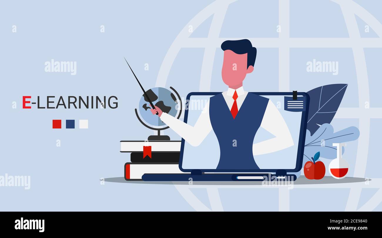 Professor teaching online course Stock Vector Images - Alamy