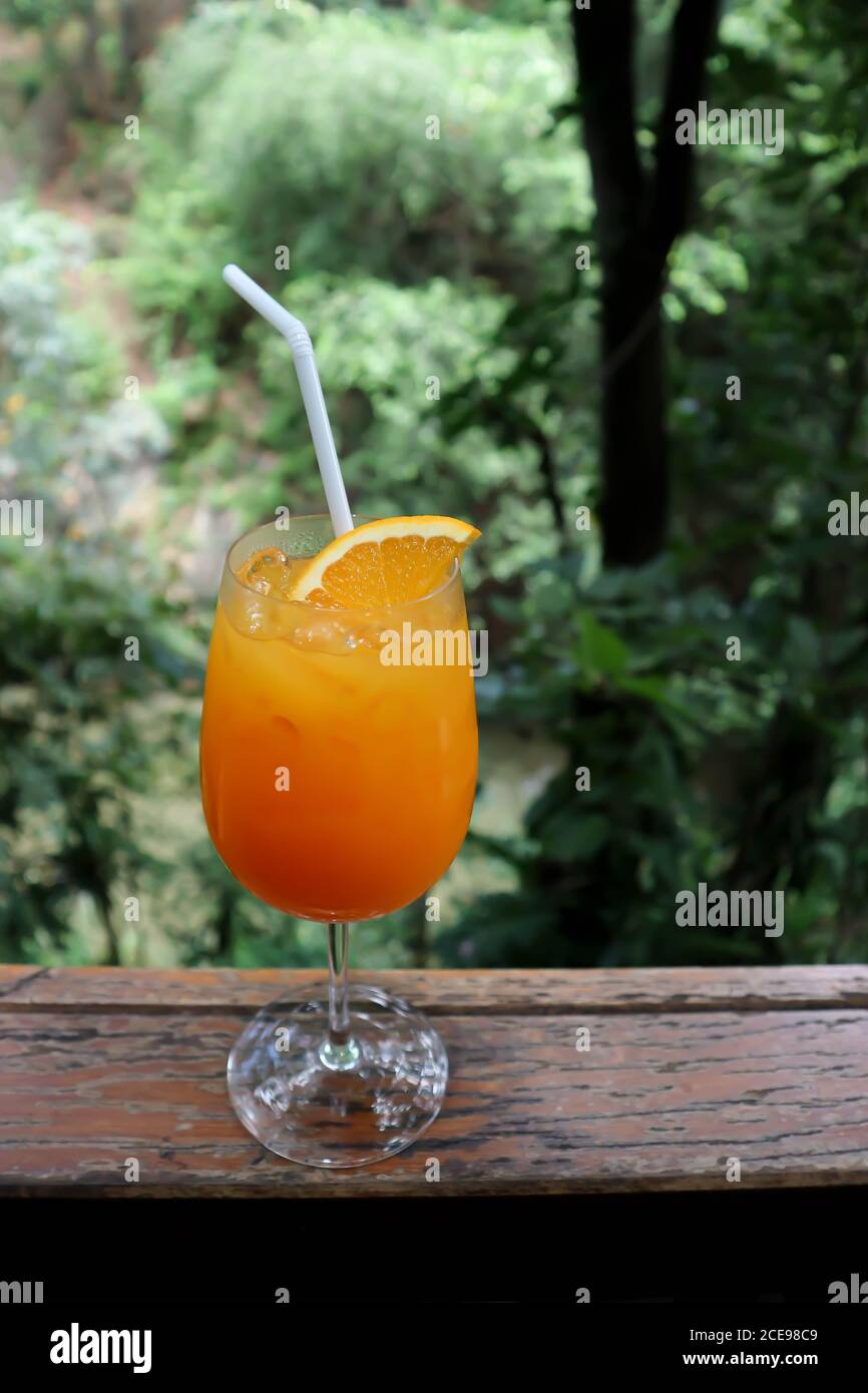 juice, orange juice with orange topping Stock Photo - Alamy