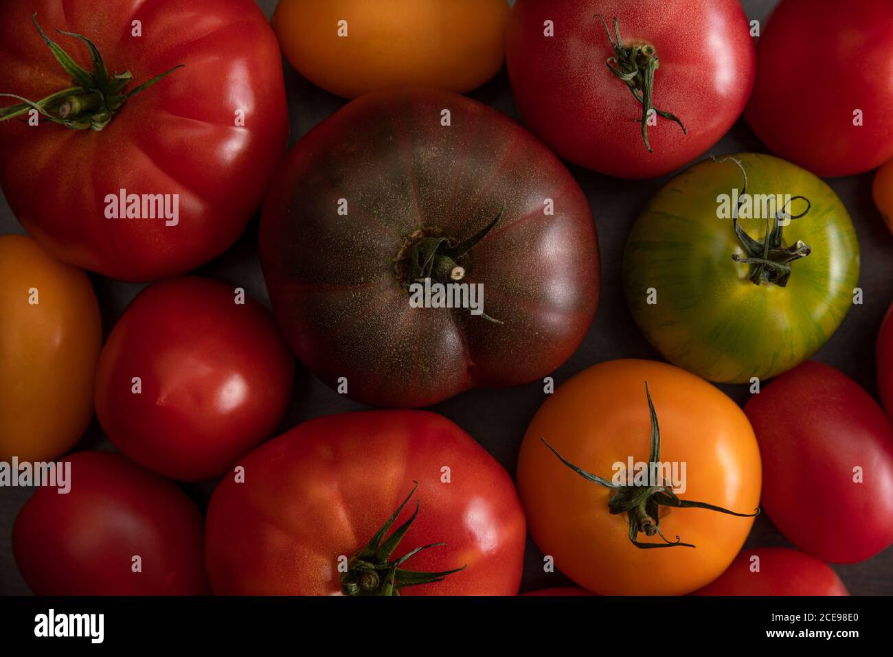 Assortment of different styles of tomatoes in different colors Stock ...