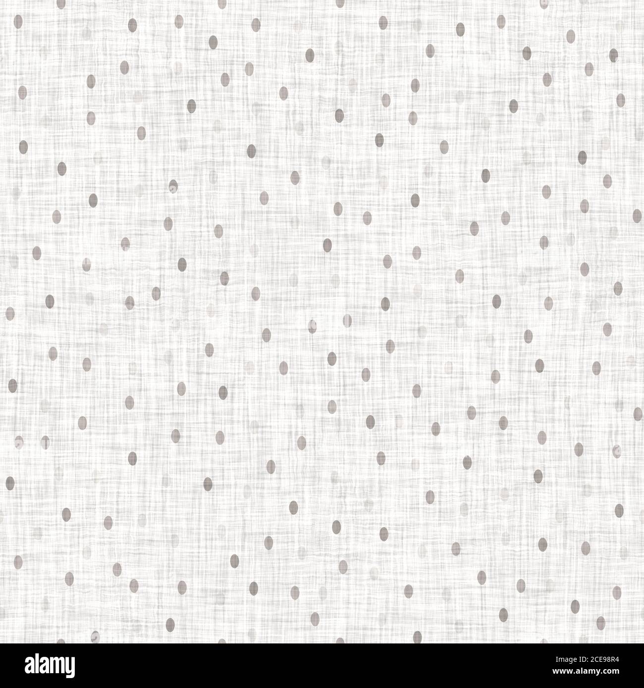 Natural gray french woven linen texture background. Dotty circle eco ...