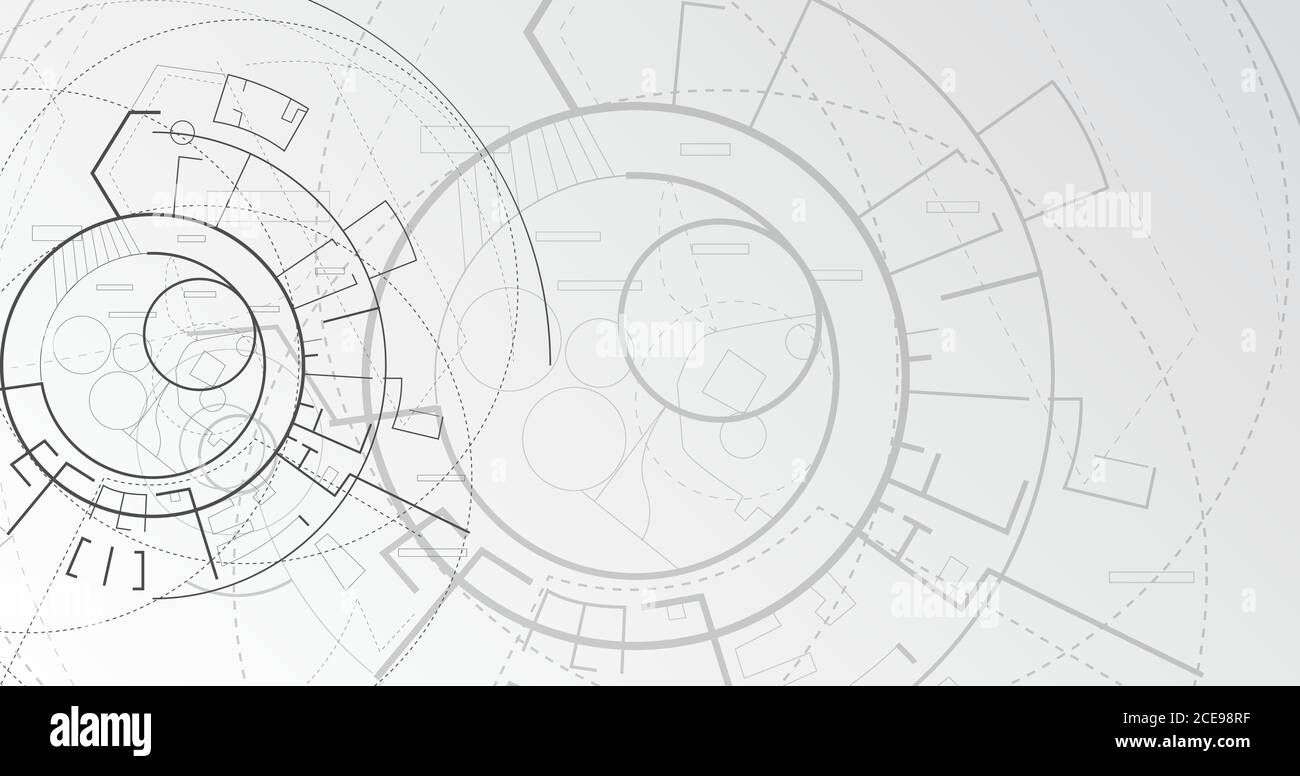 Architectural Schematic Building Plan, Abstract Gray Vector Background ...