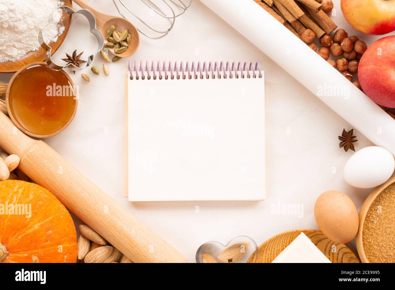 Autumn baking background border frame design with copy space for text ...