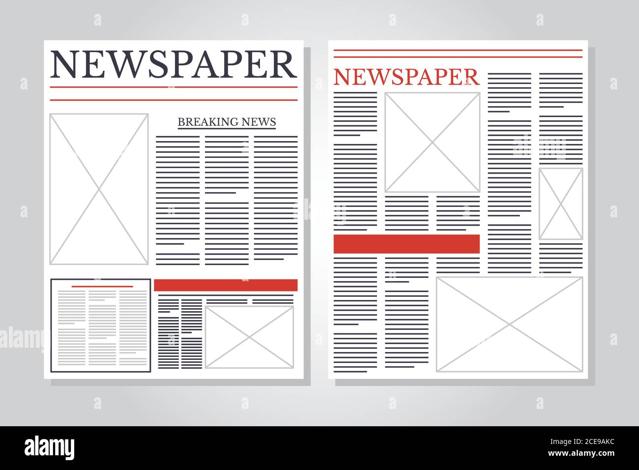 Newspaper front page mockup Stock Vector Images - Alamy