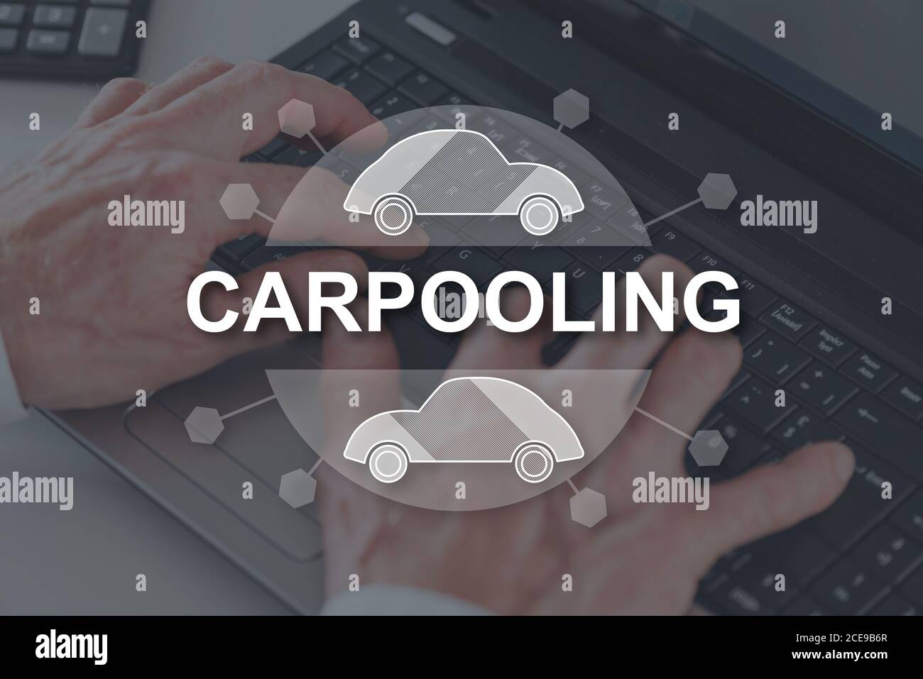 Carpooling concept illustrated by a picture on background Stock Photo ...