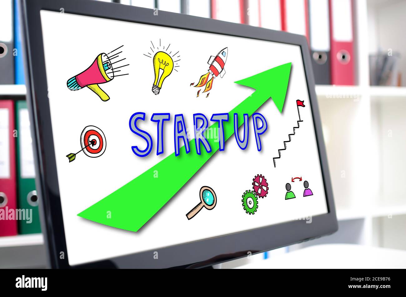 Startup concept shown on a computer screen Stock Photo - Alamy
