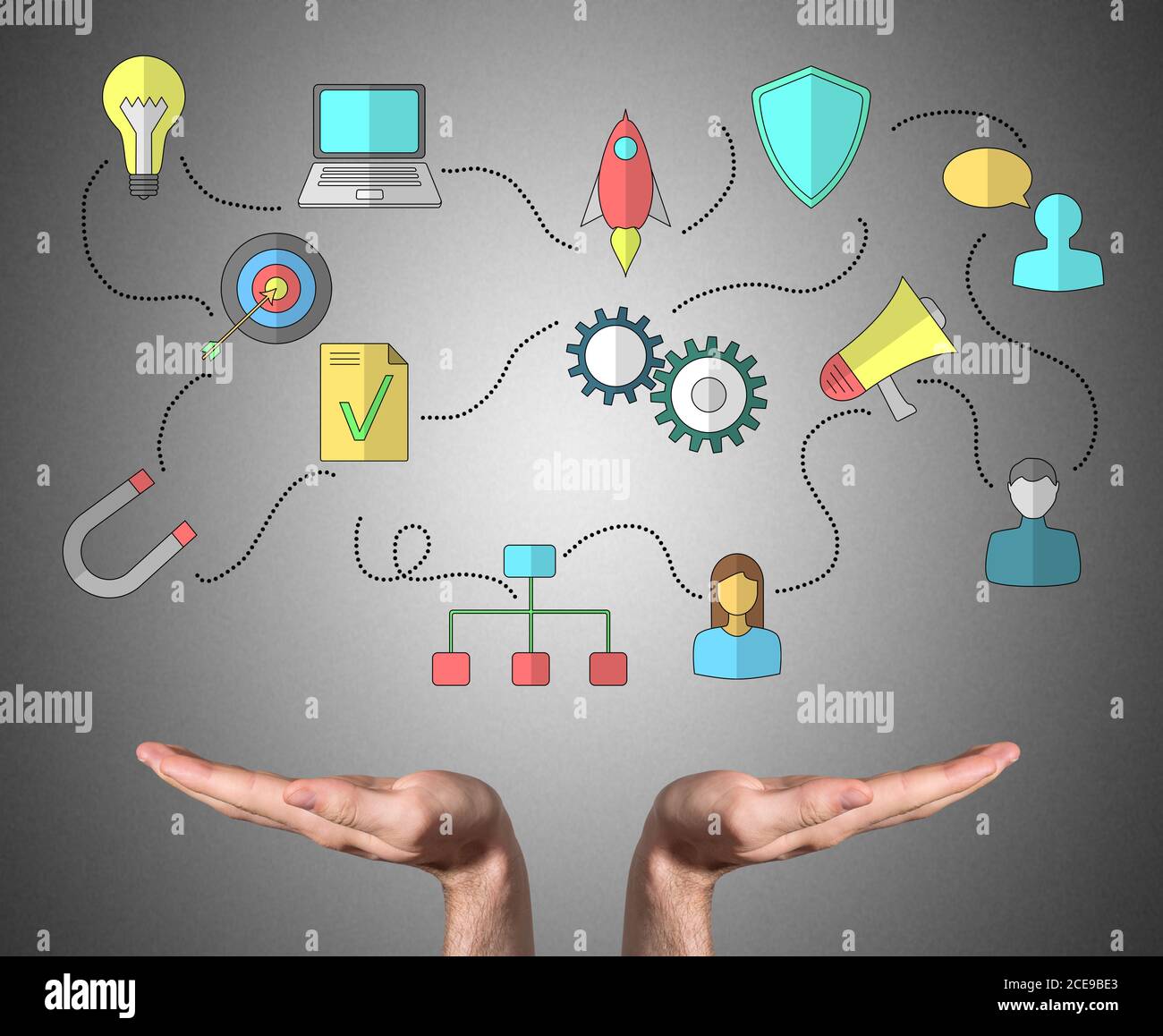 Open hands sustaining business strategy concept Stock Photo - Alamy