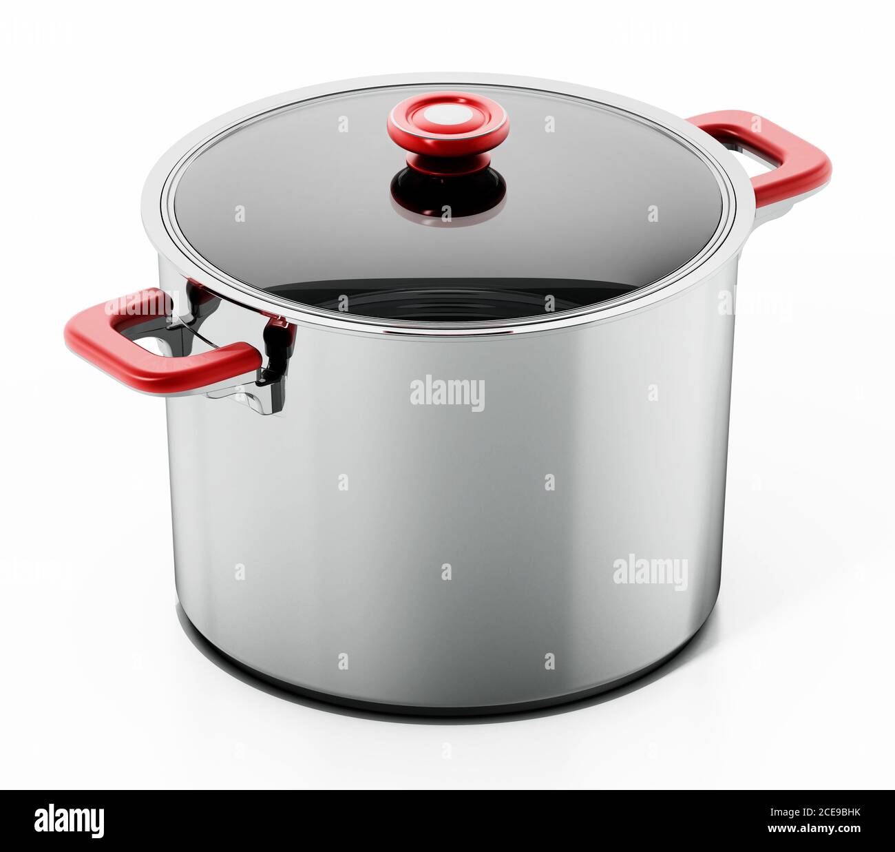 Steel cooking pot isolated on white background. 3D illustration Stock ...