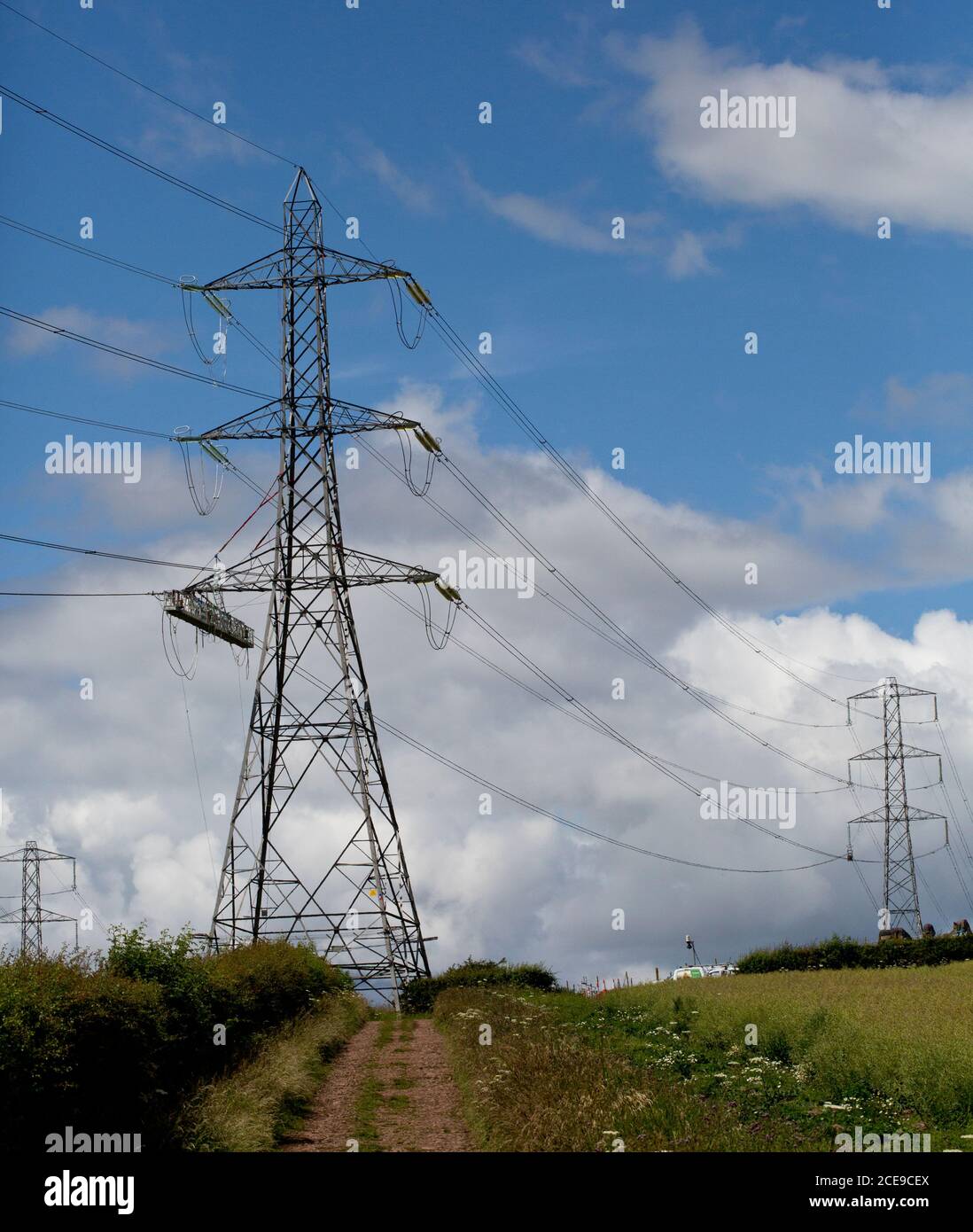 Electricity Pylon maintenance, Edinburgh, Scotland Stock Photo - Alamy