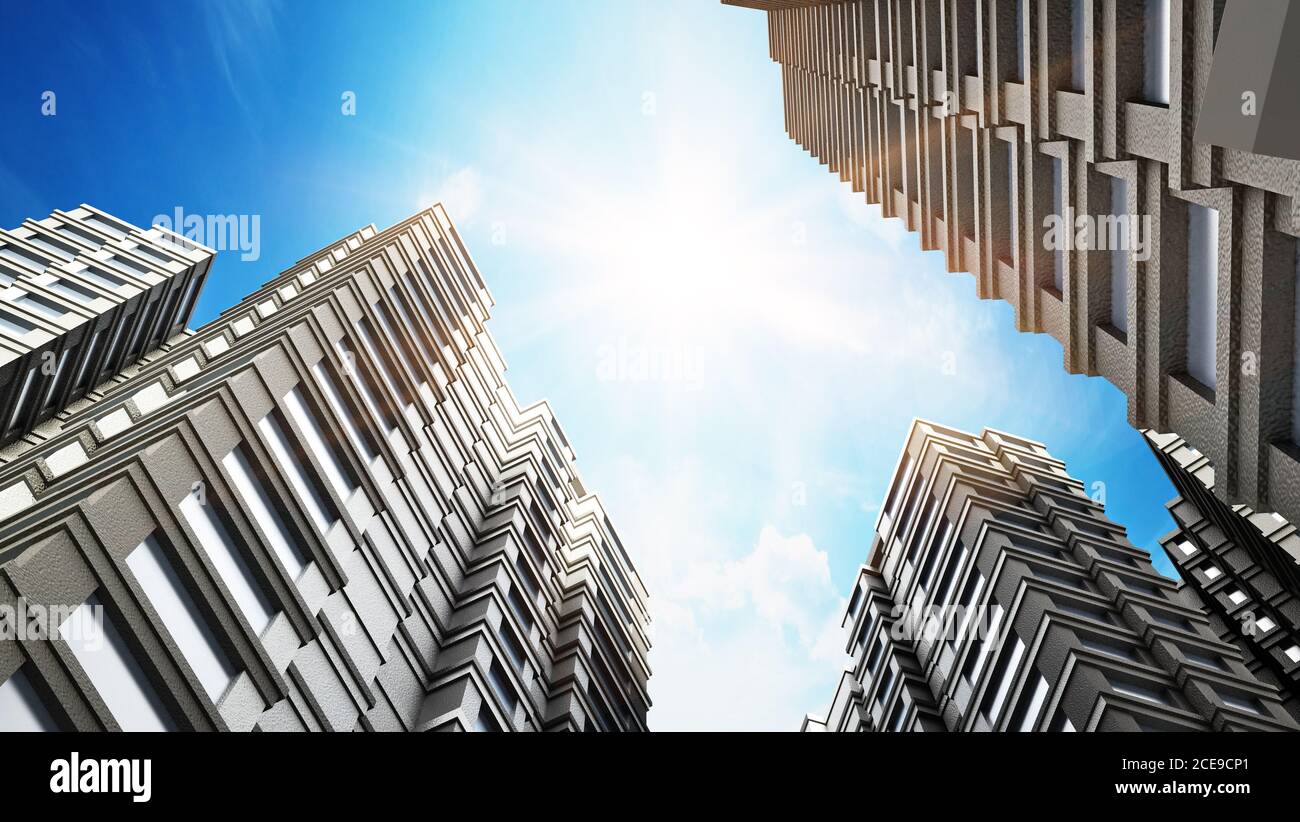 Tall modern 3d buildings hi-res stock photography and images - Alamy