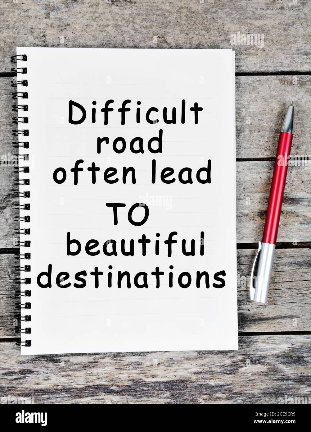 inspirational and motivational quote of difficult roads often lead to ...