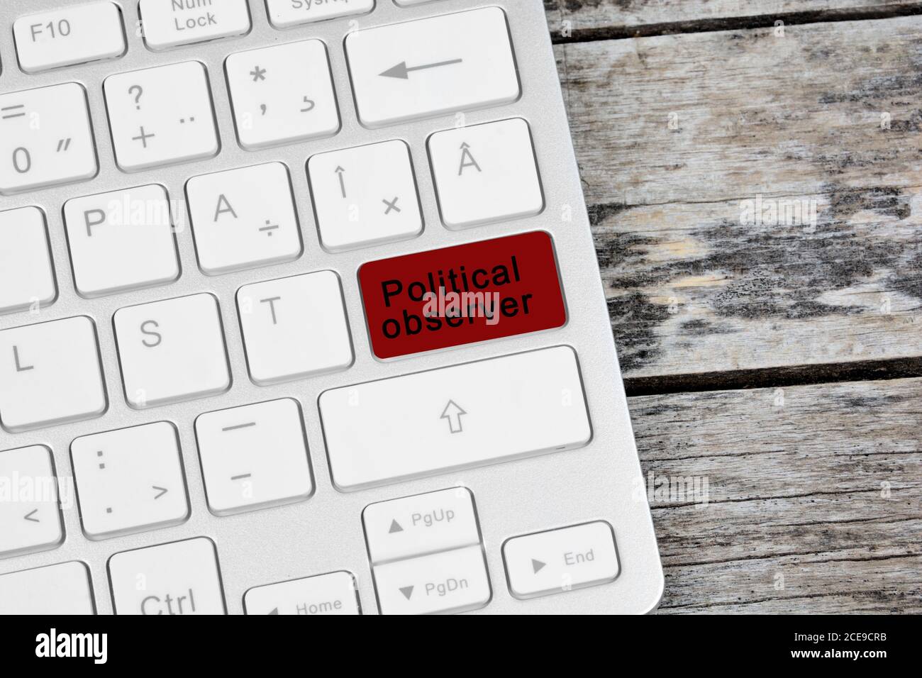 Political concept: computer keyboard with word Political Observer close ...