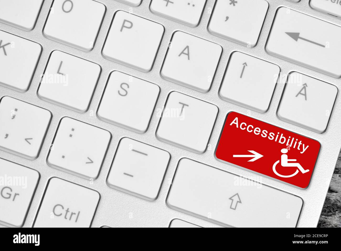 Accessibility word on computer keyboard close-up Stock Photo - Alamy