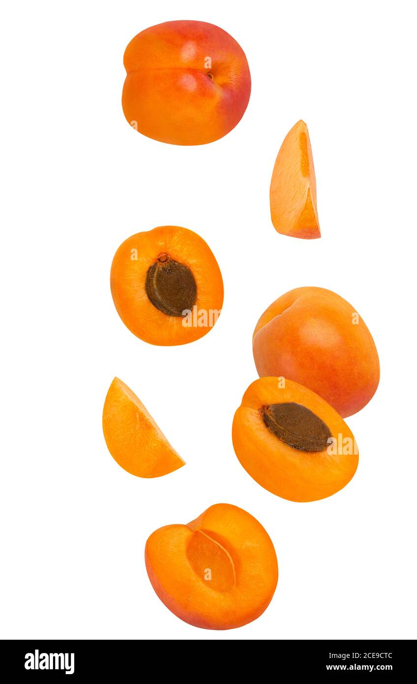 Falling fruits isolated on white background with clipping path Stock ...