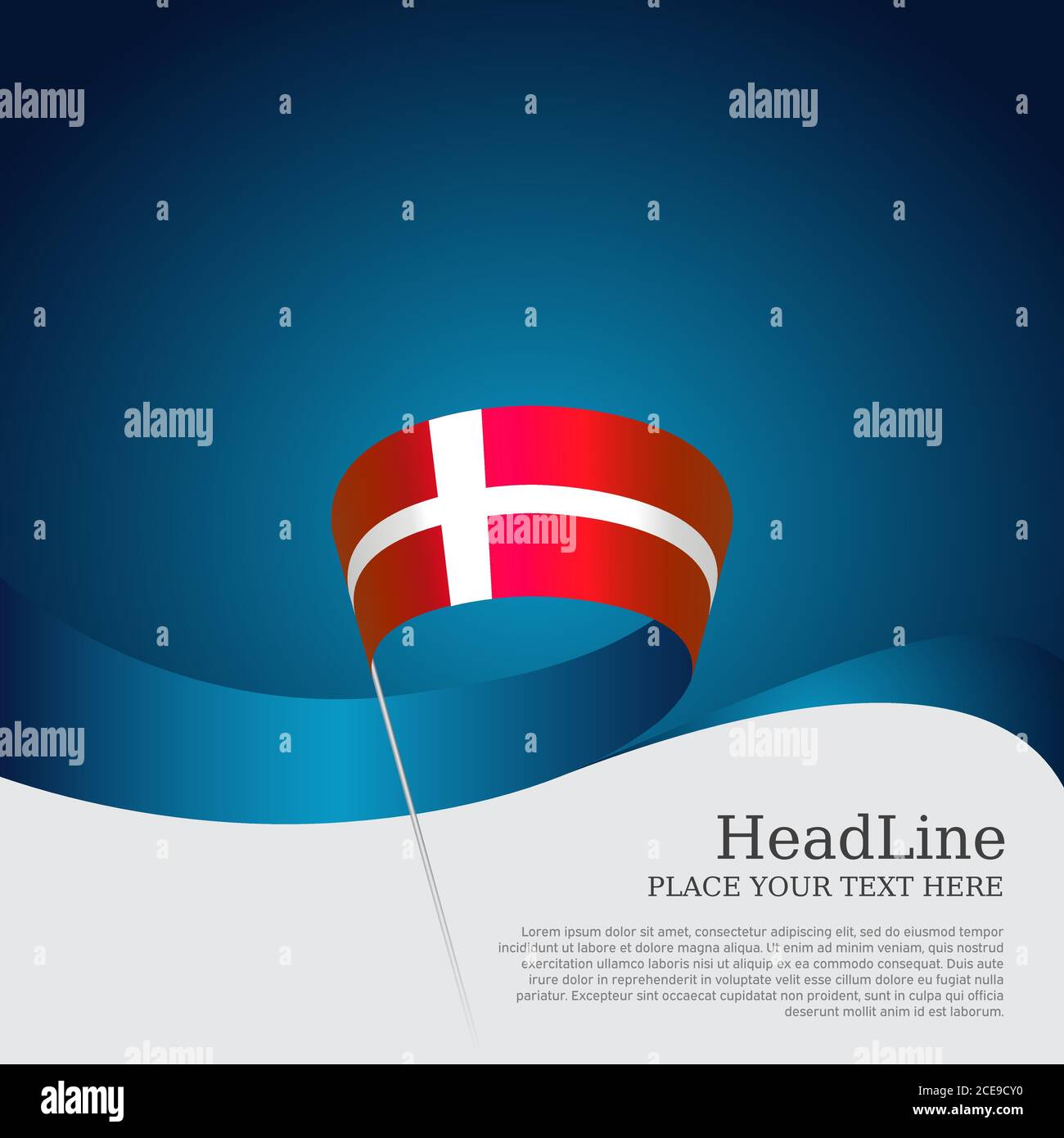 Denmark flag background. Danish national poster. Denmark flag with wavy ...
