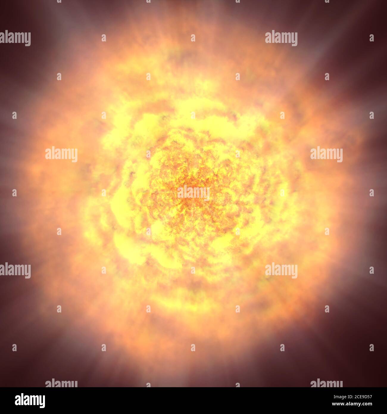 fire flame ball explosion in space, abstract illustration Stock Photo ...
