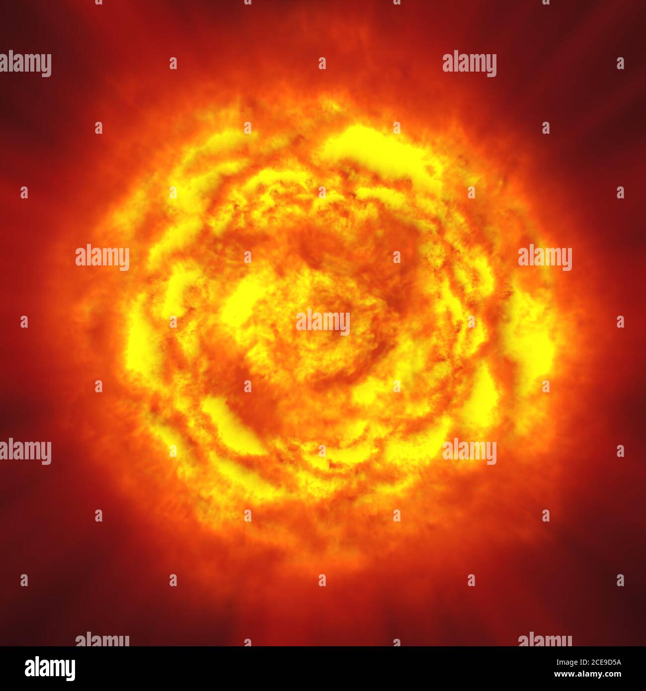fire flame ball explosion in space, abstract illustration Stock Photo ...