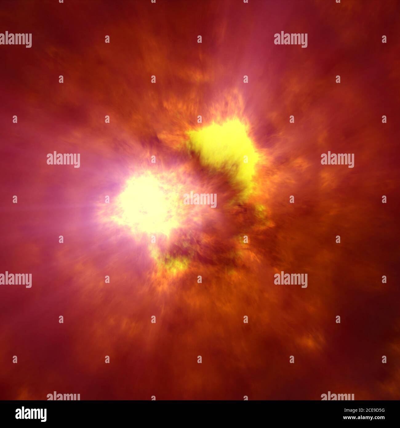fire flame ball explosion in space, abstract illustration Stock Photo ...