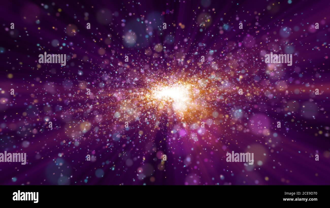 galaxy in space light particle. 3d illustration Stock Photo - Alamy