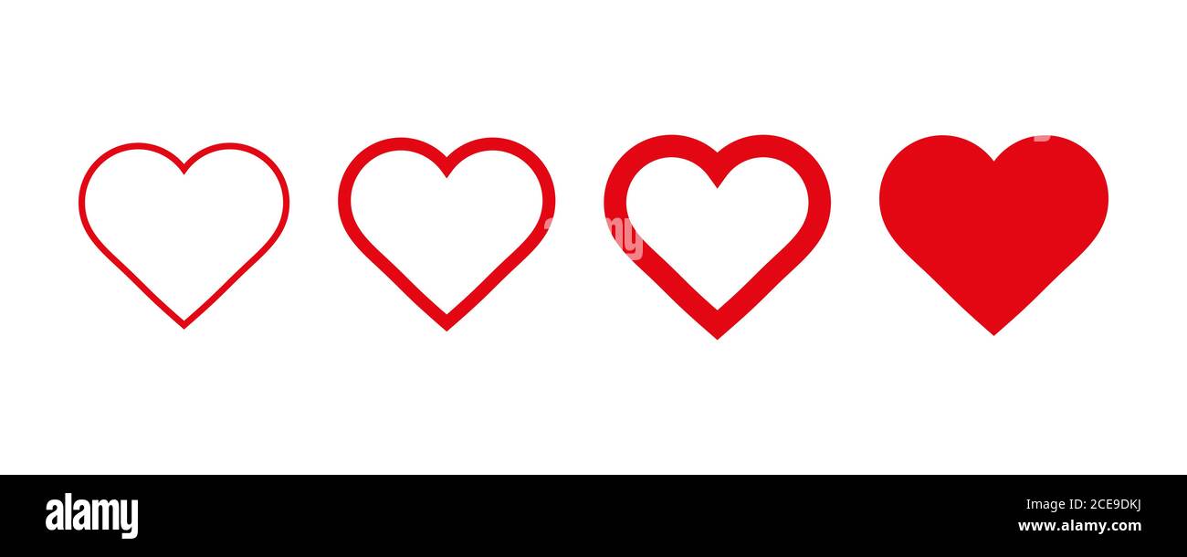 Heart vector icons. Set of love symbols isolated Stock Vector Image ...