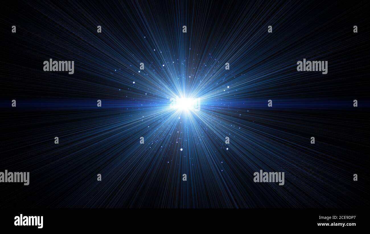 particle light explosion in space, illustration render Stock Photo - Alamy