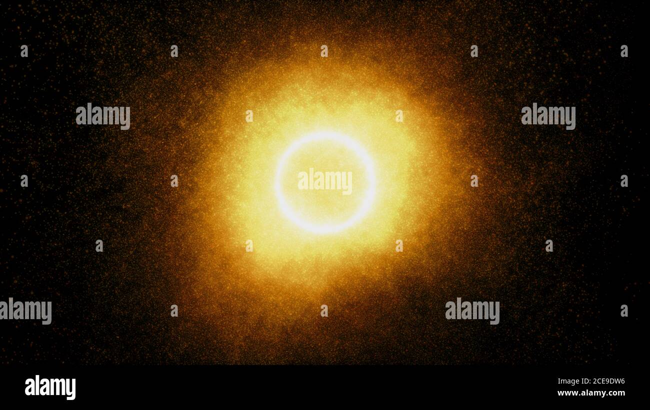 Abstract particles sun solar flare particles illustration 3d render ...