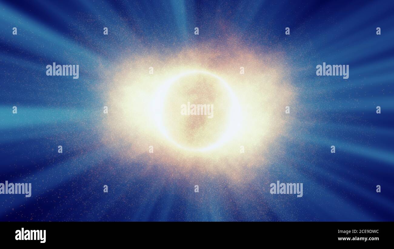 Abstract particles sun solar flare particles illustration 3d render ...