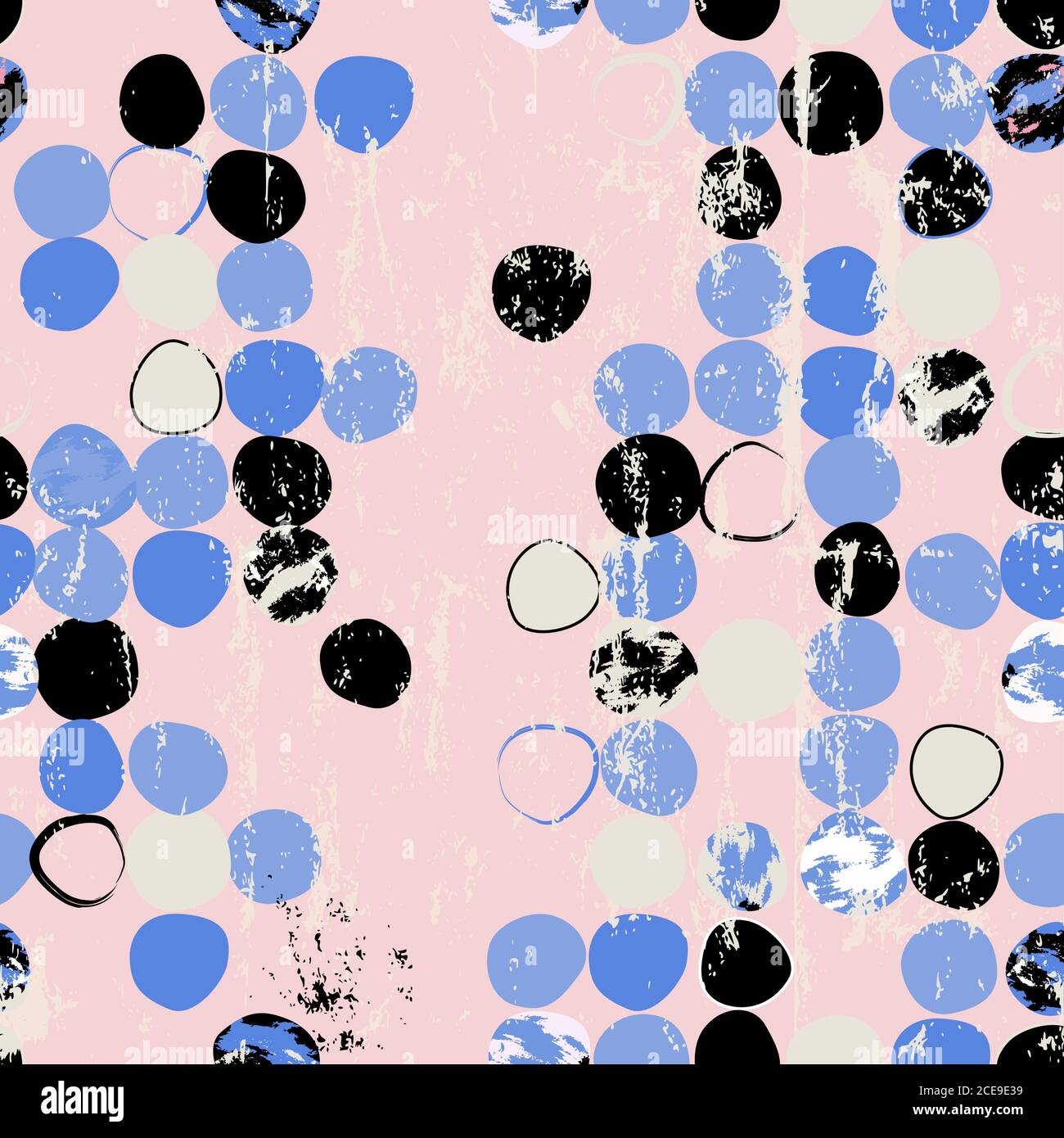 seamless circle background, with paint strokes and splashes, on pink ...