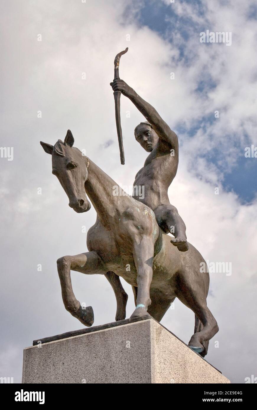 Archer statue at Rynek (Market Square) in Strzelin, Lower Silesia ...