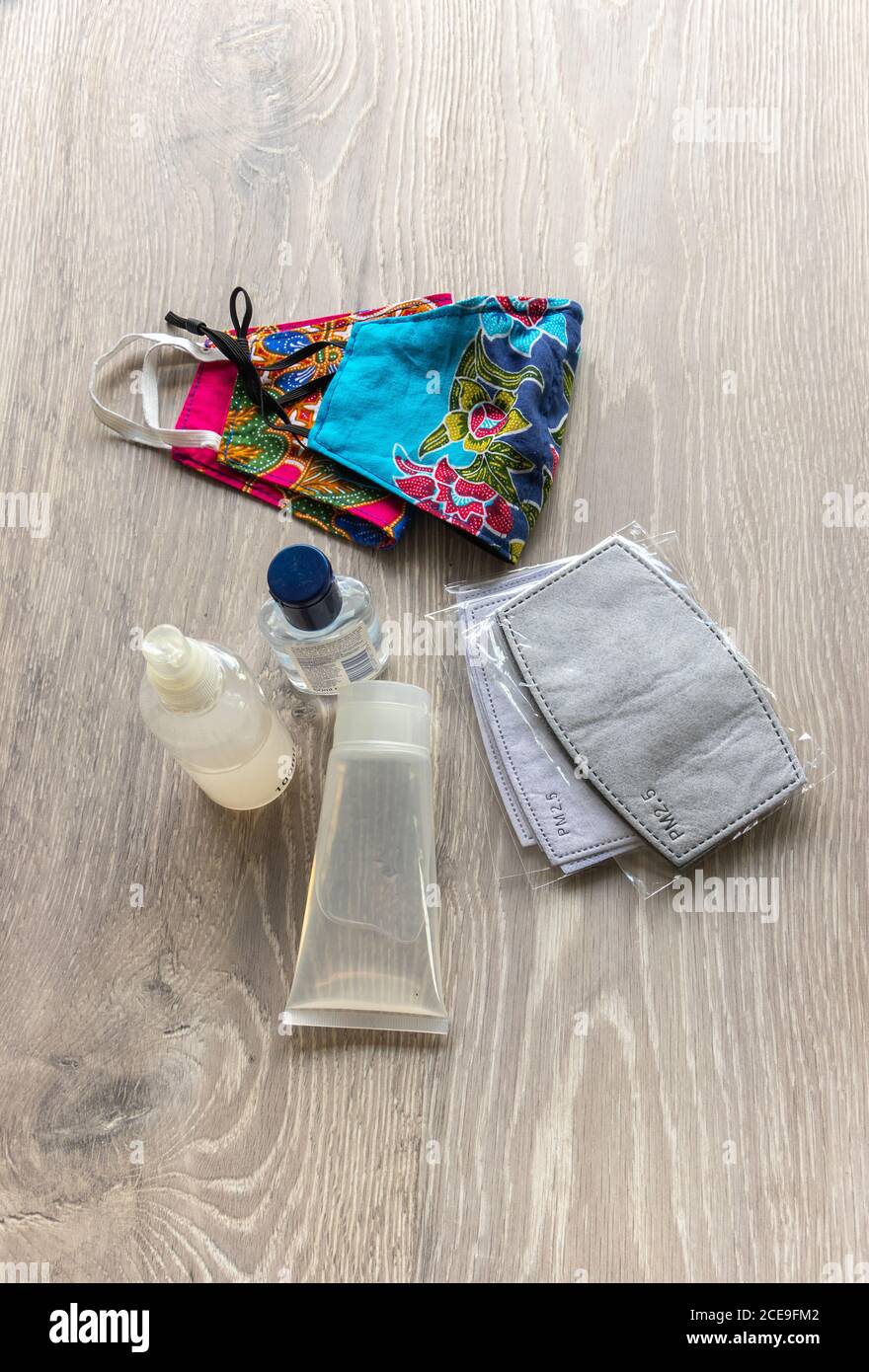 colourful patterned home made masks produced during lockdown in the ...