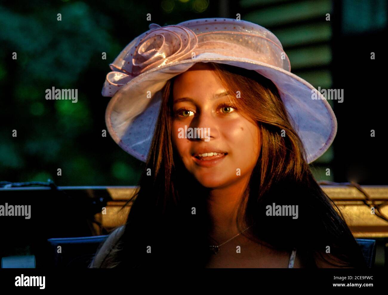 Young woman models a vintage hat Stock Photo - Alamy