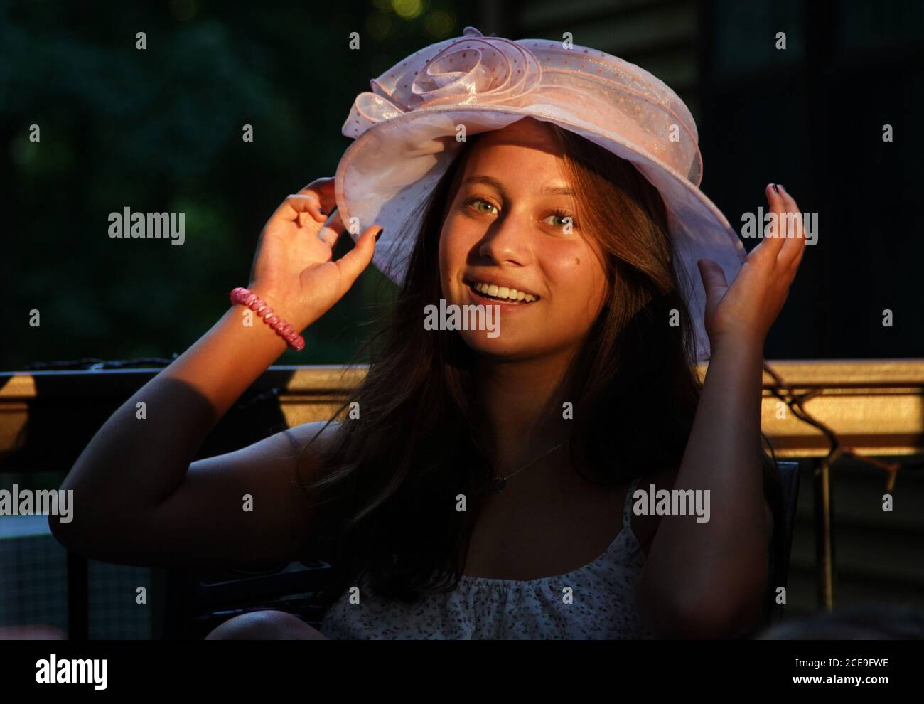 A Young woman models a vintage hat Stock Photo - Alamy