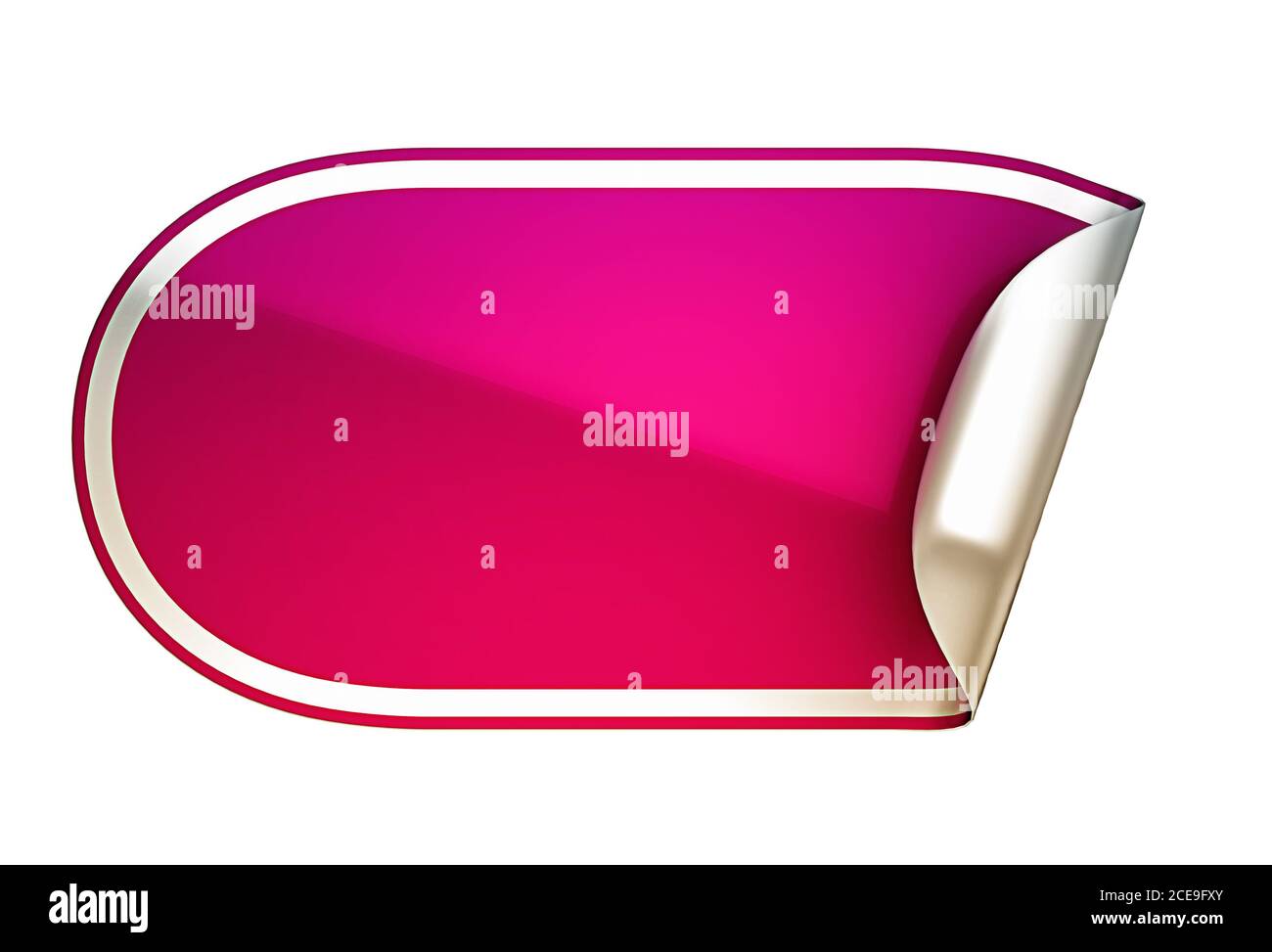 Pink rounded bent sticker or label Stock Photo - Alamy