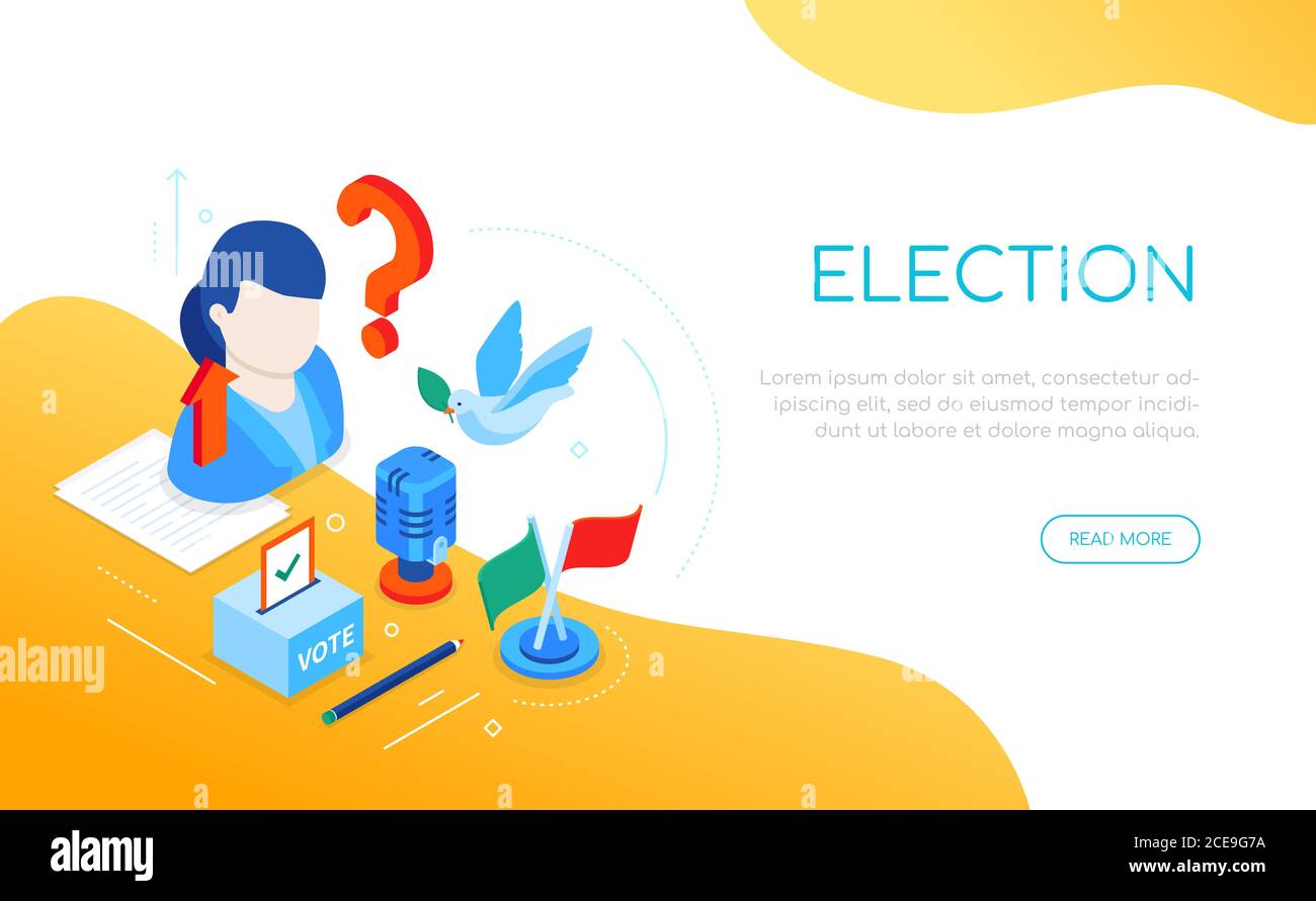 Election and voting - modern colorful isometric web banner Stock Vector ...
