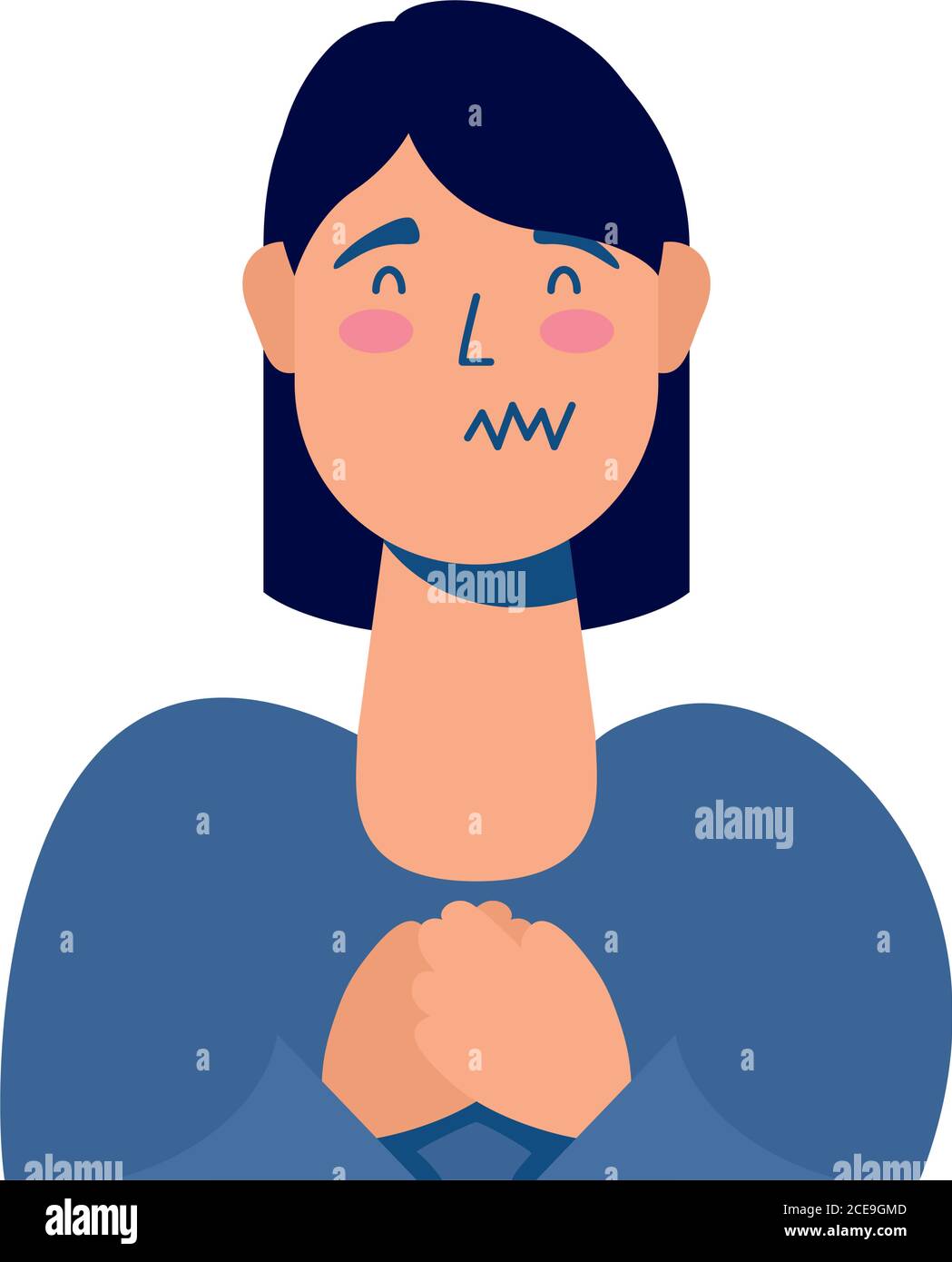 woman sick avatar character vector illustration design Stock Vector ...