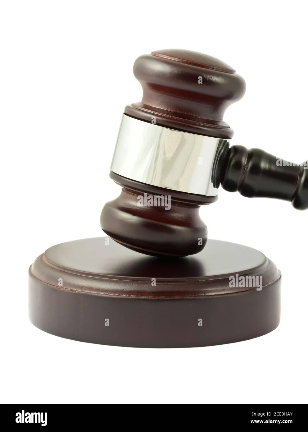 Gavel closeup on white background Stock Photo - Alamy