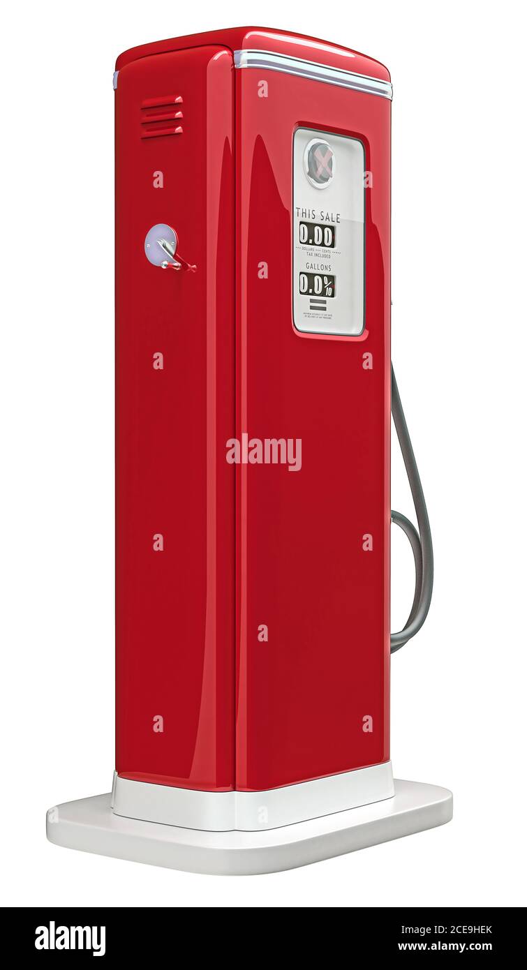 Red petrol pump Cut Out Stock Images & Pictures - Alamy