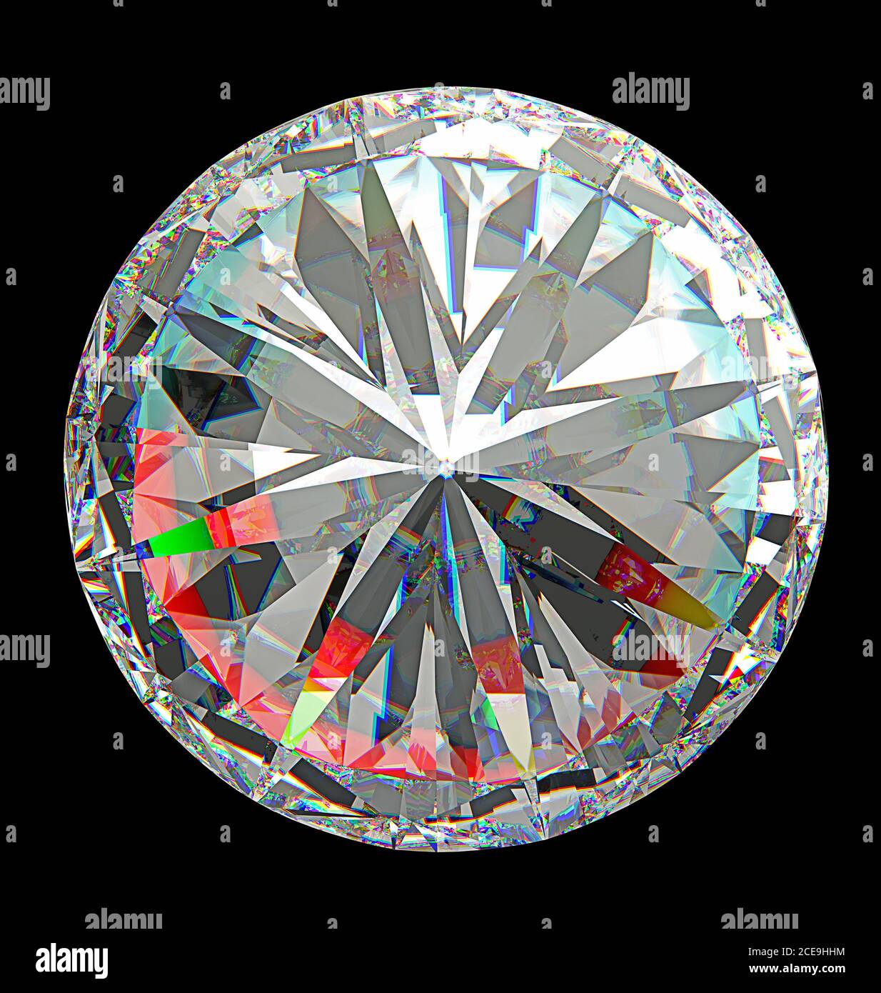 Top view of large round diamond isolated Stock Photo - Alamy