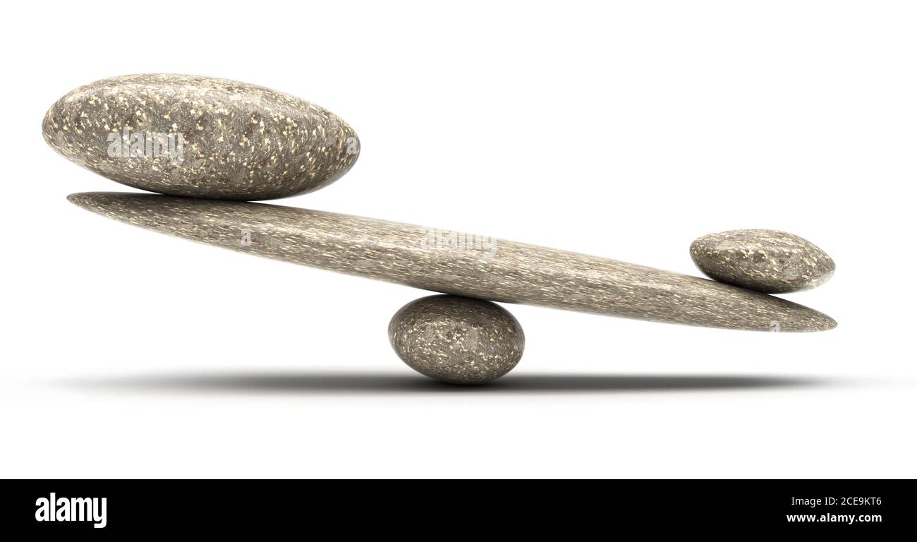 Pebble stability scales with large and small stones Stock Photo - Alamy