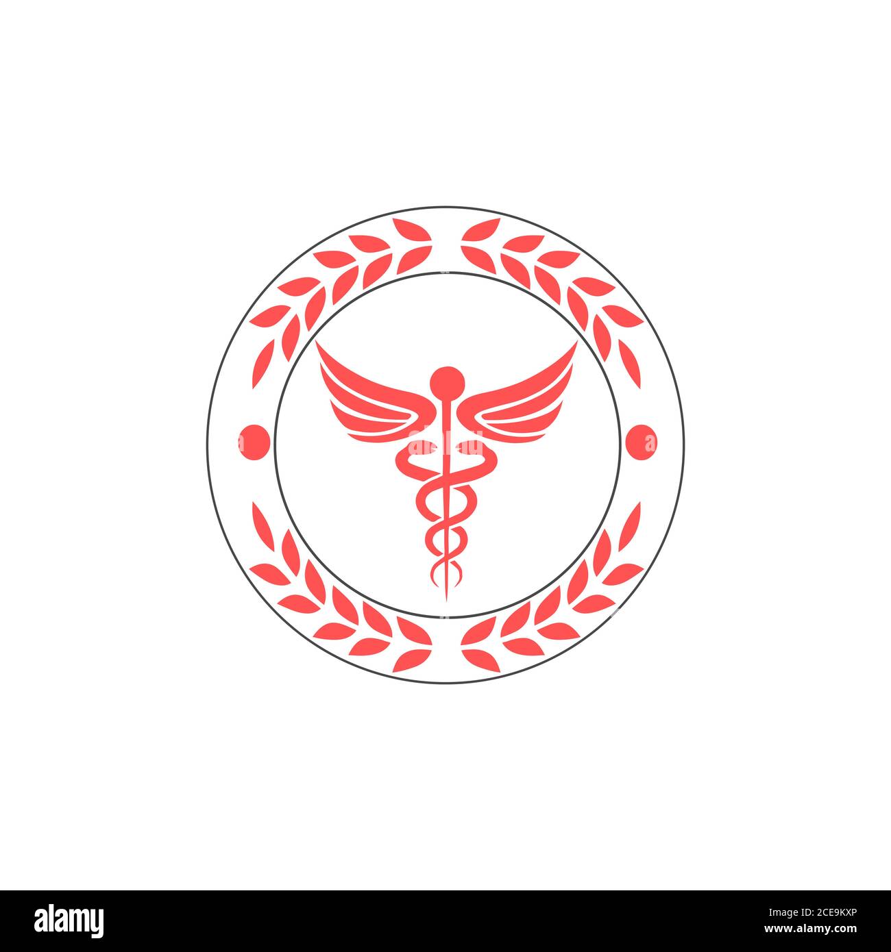 Caduceus doctor illustration vector logo design for medical and health ...