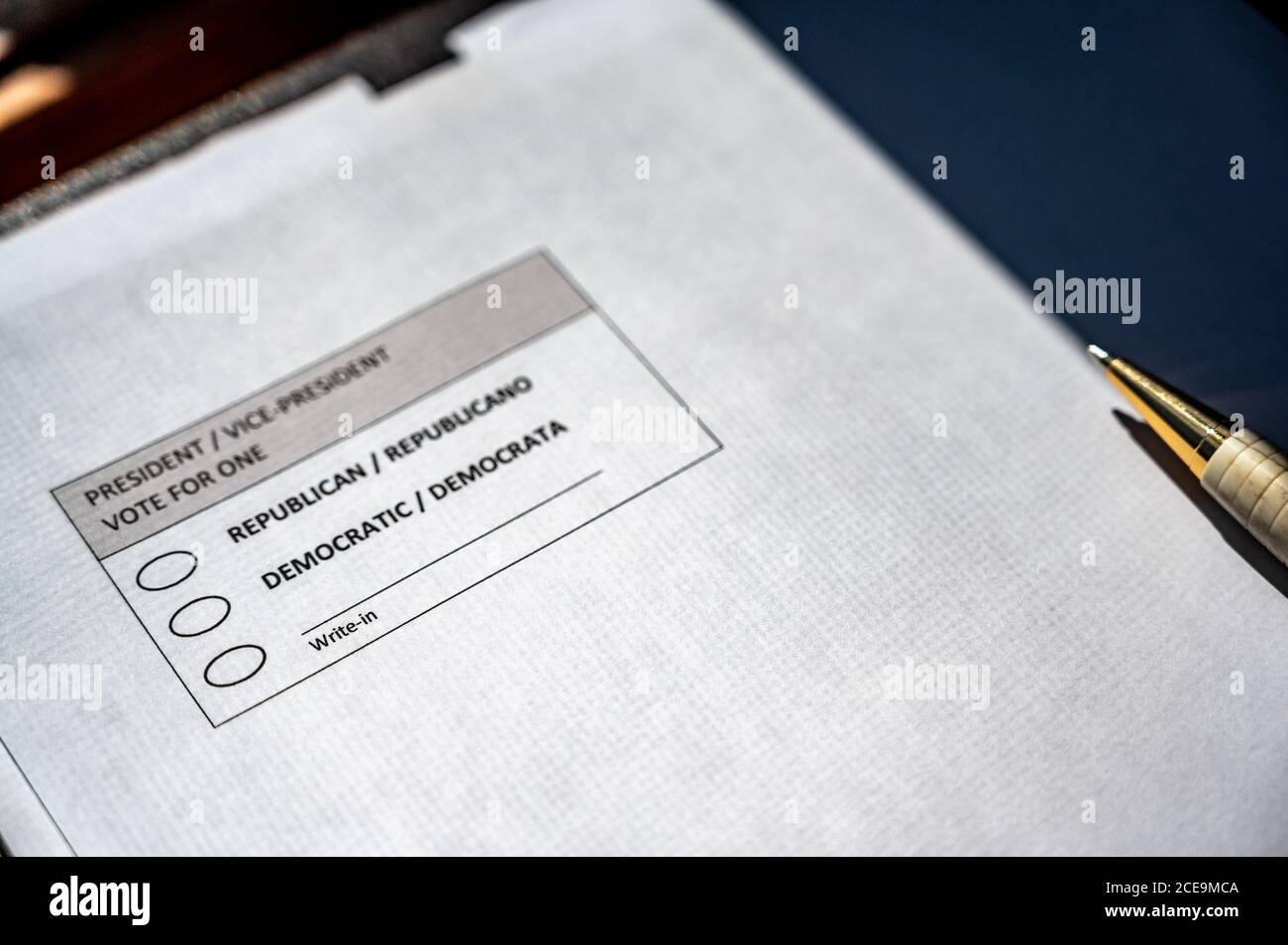 Concept of US presidential election ballot being completed Stock Photo ...