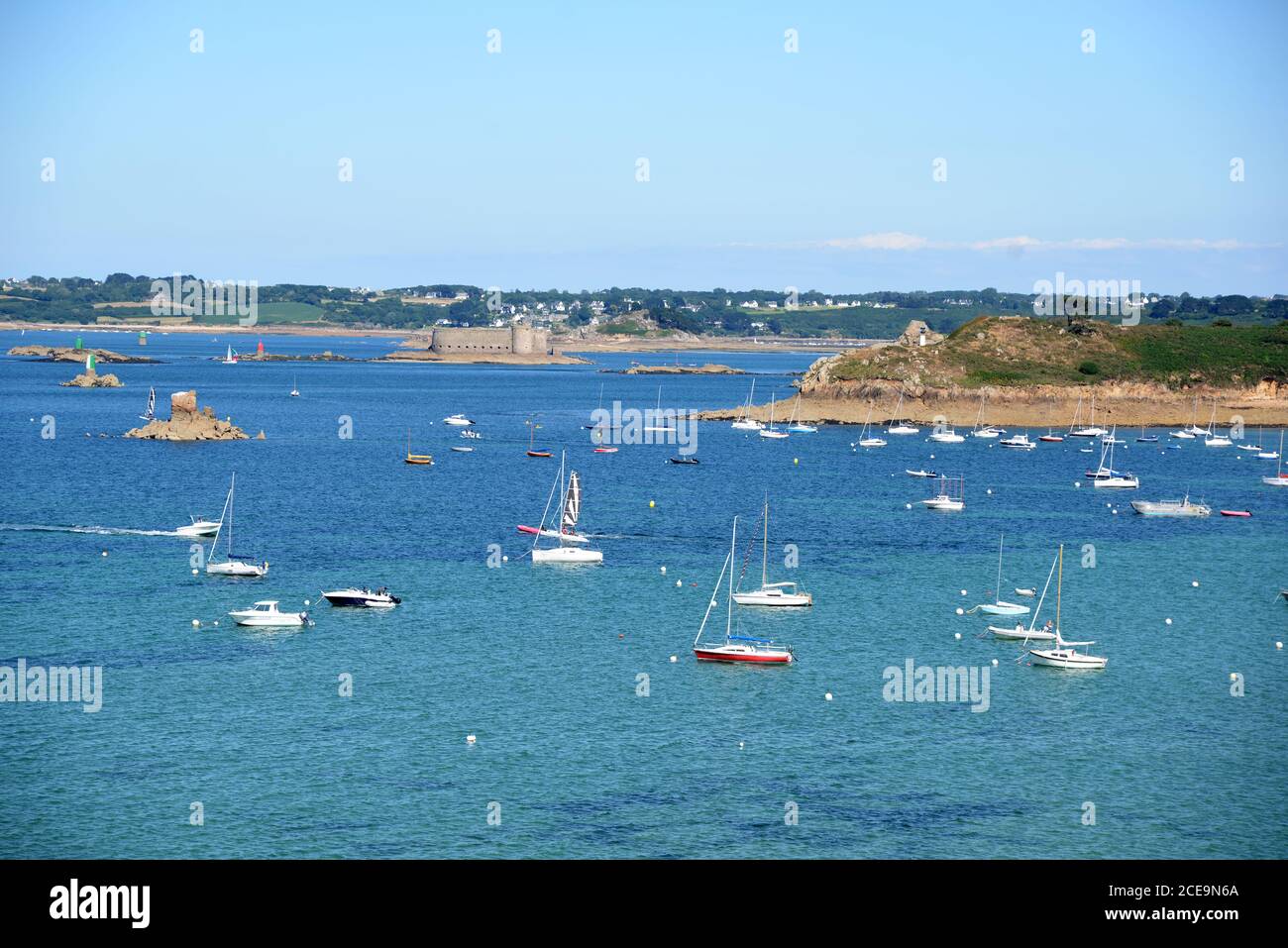 Boats at Carantec, Brittany Stock Photo - Alamy