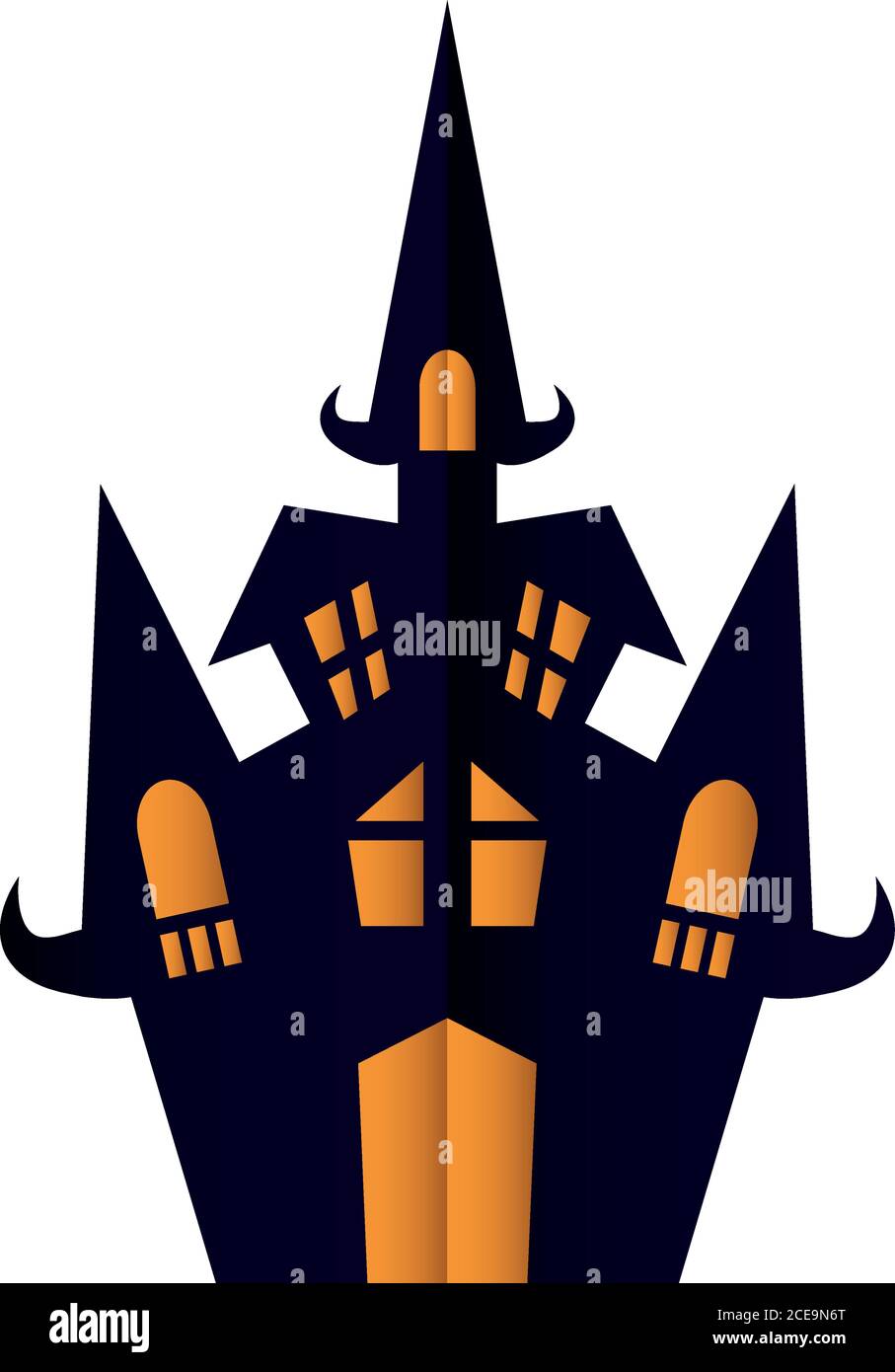 halloween haunted dark castle icon vector illustration design Stock ...