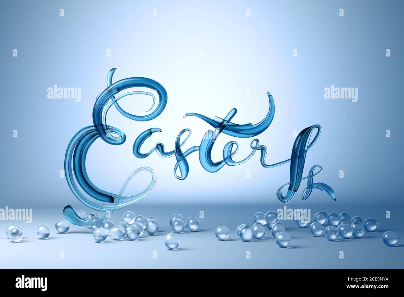 Happy Easter background with glass lettering word decorated by eggs ...