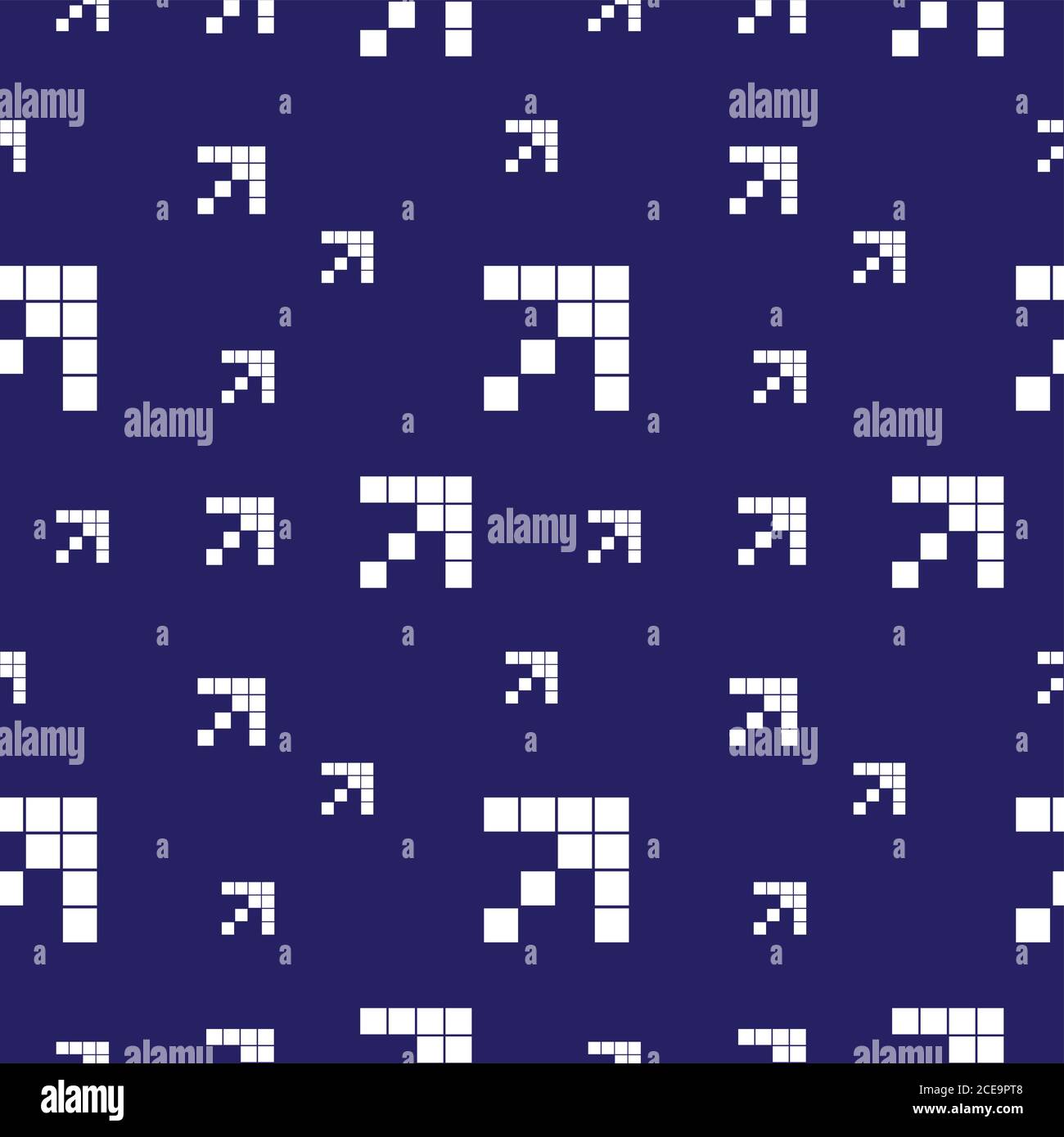 Pixel Arrows Vector Illustration. Seamless Pattern Design Template ...