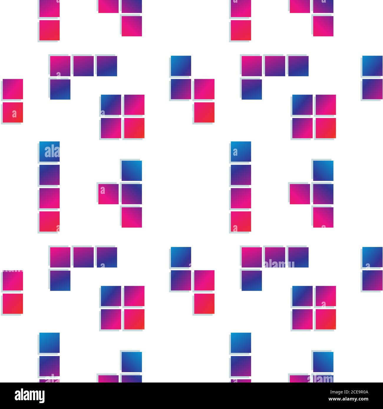 Colorful Tetris Shape Vector Illustration. Seamless Pattern Design ...